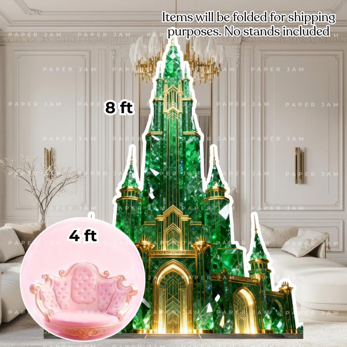 Emerald City Backdrop Prop | Large Castle Cutout Display | Green ...