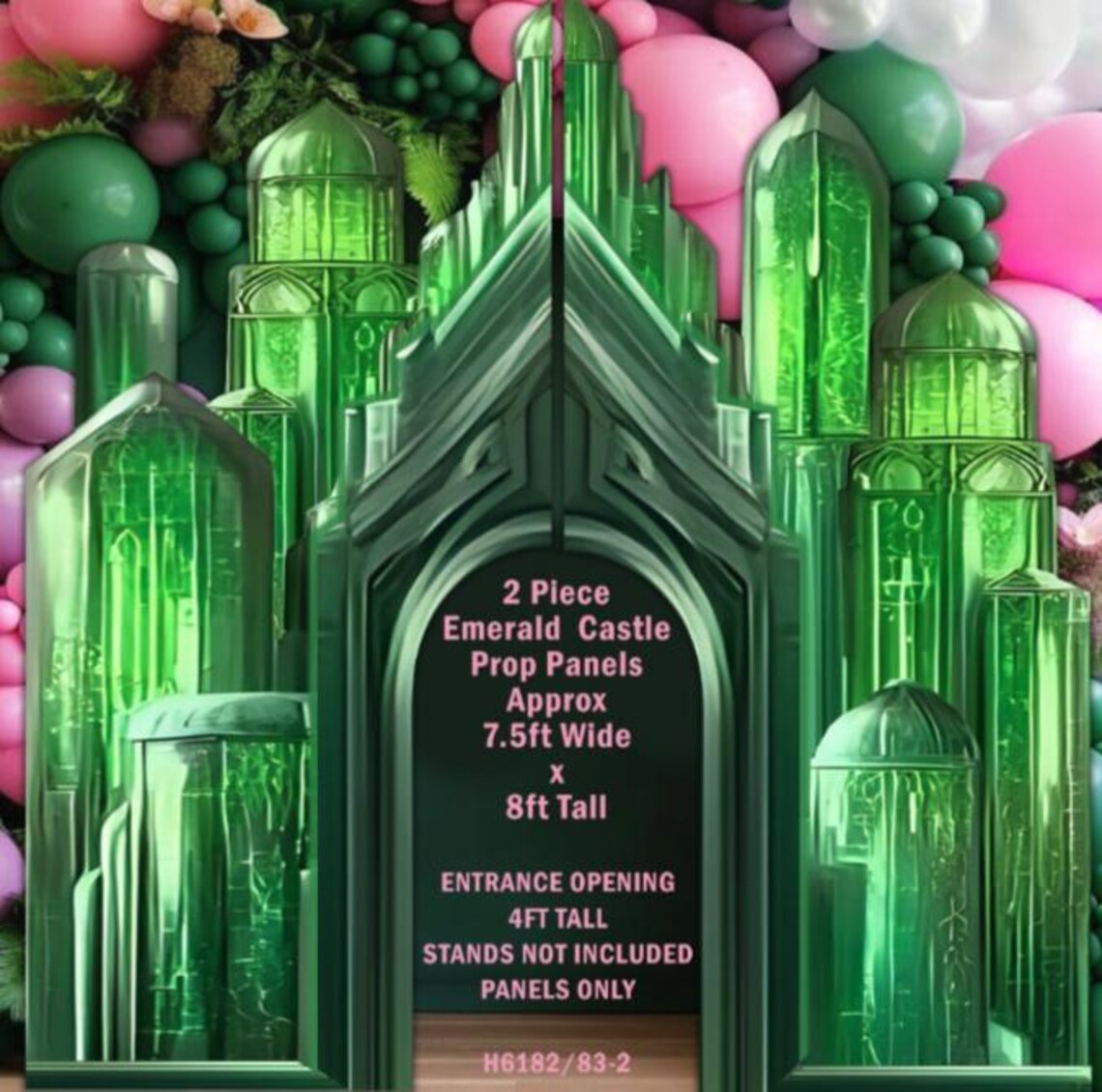 Emerald City Backdrop Prop | Large Castle Cutout Display | Green ...