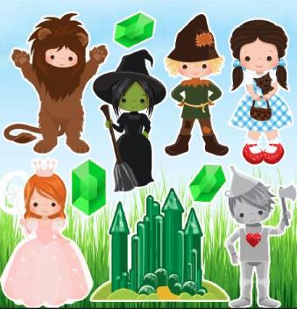 Emerald City Backdrop Prop | Large Castle Cutout Display | Green ...