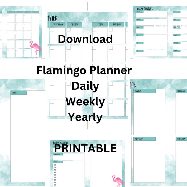 Flamingo Planner - Etsy