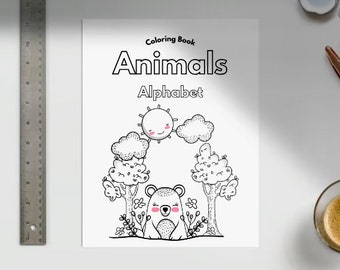 Animal Alphabet Coloring Book - Etsy