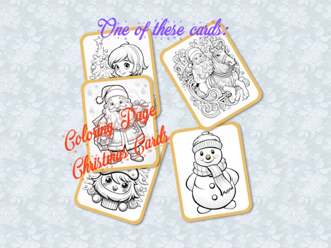 Coloring Page Christmas Card Snowman - Download Printable - Etsy