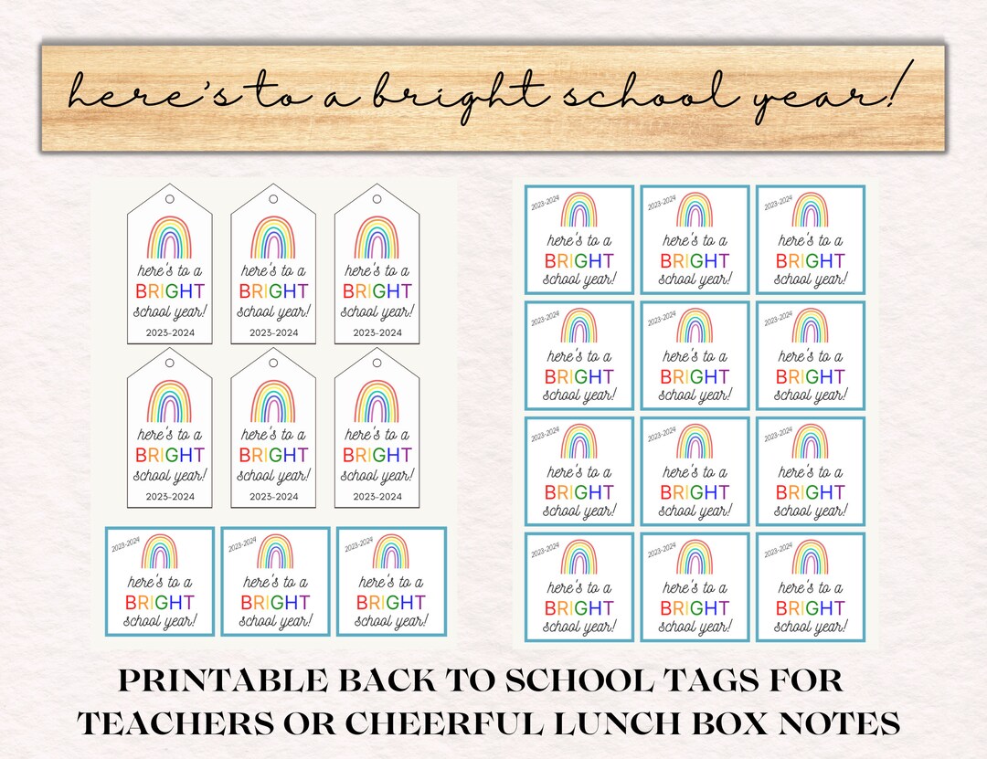 Back to School Teacher's Tag, First Day of School Tags, Printable ...
