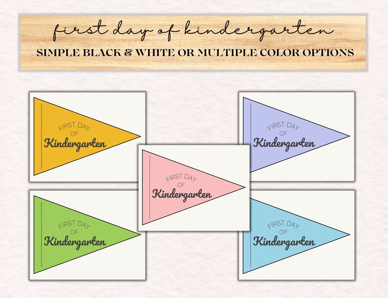 First Day of Kindergarten Sign, Last Day of Kindergarten Flag ...