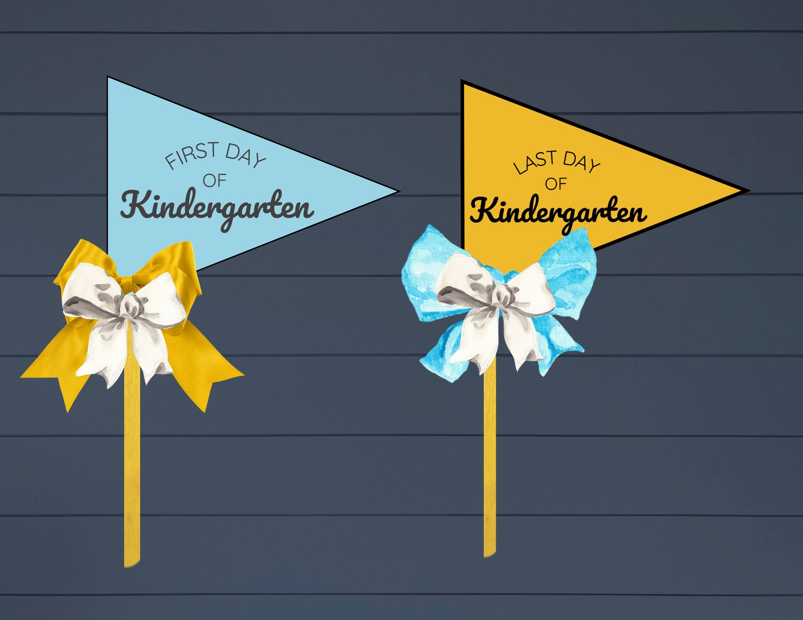 First Day of Kindergarten Sign, Last Day of Kindergarten Flag ...