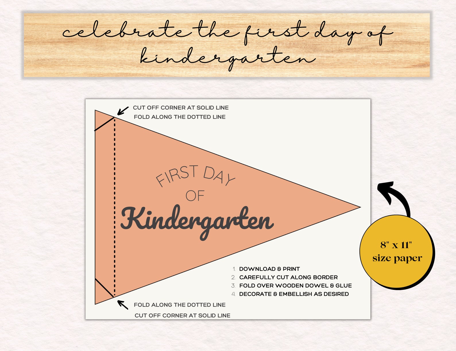 First Day of Kindergarten Sign, Last Day of Kindergarten Flag ...