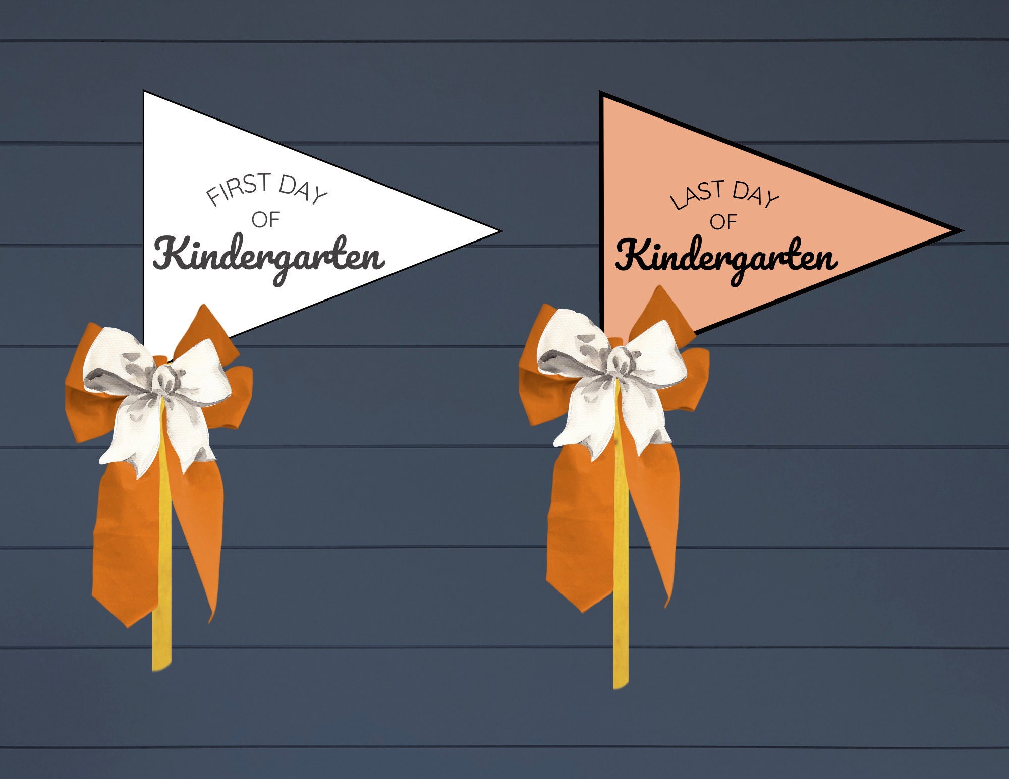 First Day of Kindergarten Sign, Last Day of Kindergarten Flag ...