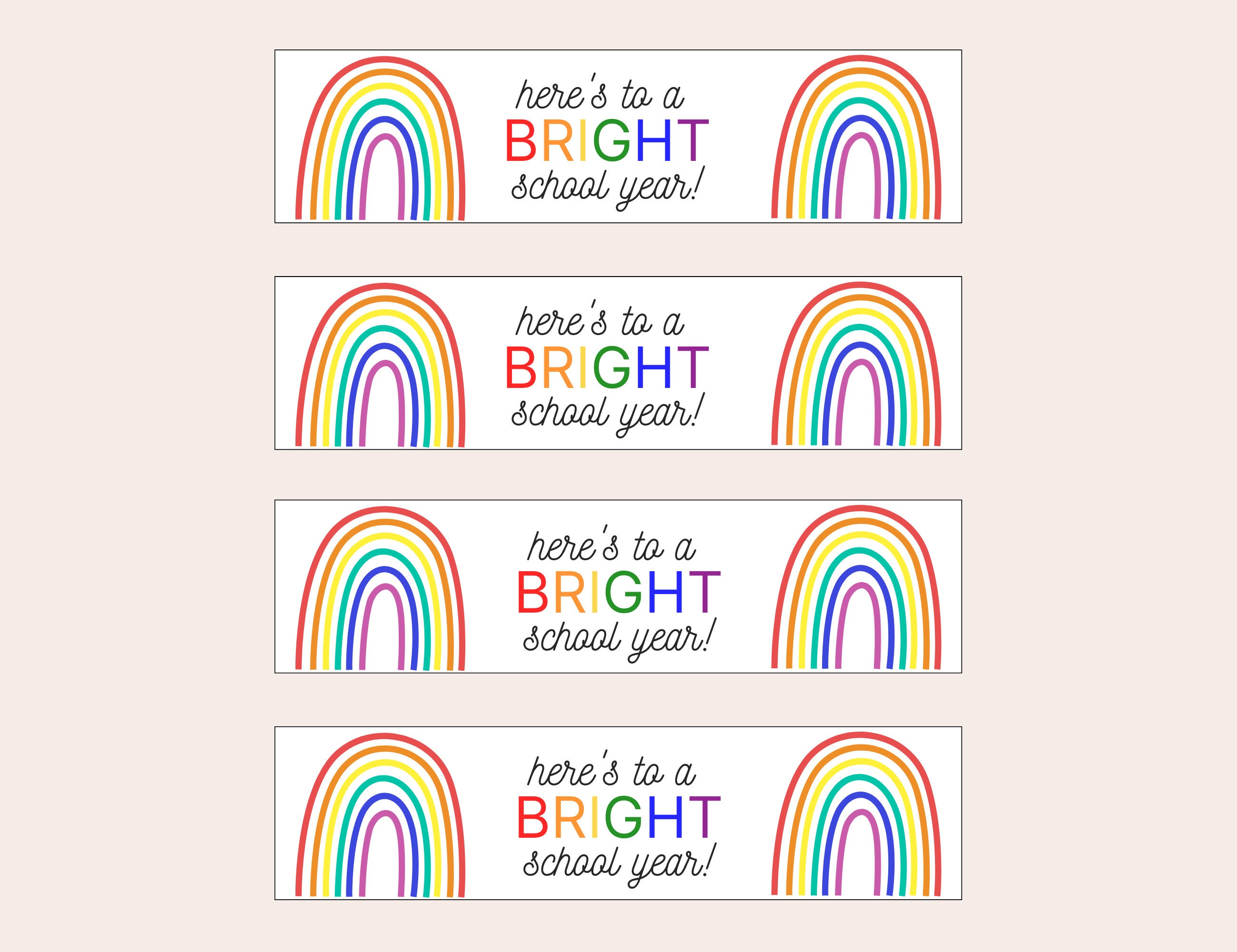 UPDATED Back to School Bookmarks, Bright School Year Ahead, First Day ...