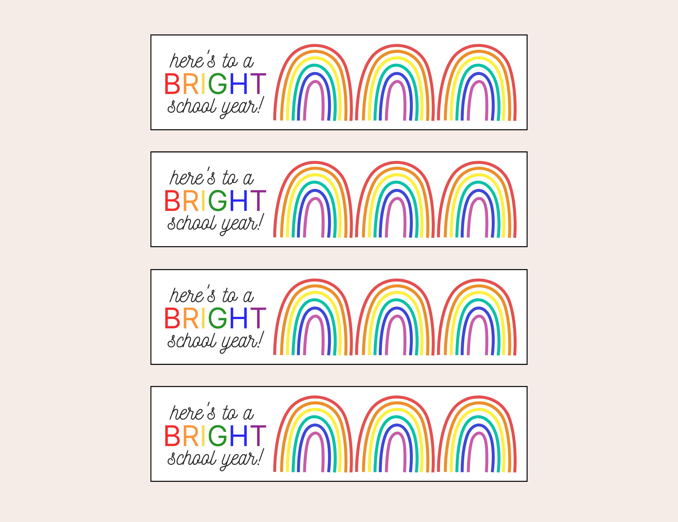 UPDATED Back to School Bookmarks, Bright School Year Ahead, First Day ...