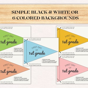 First Day of 1st Grade Sign, Last Day of 1st Grade, Kids Flag ...