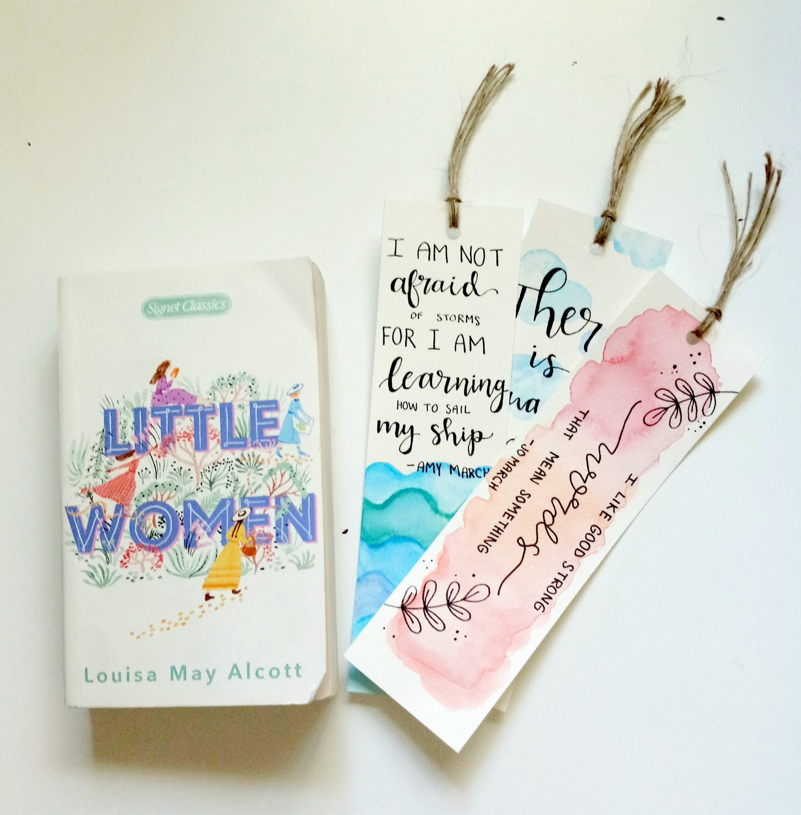 Little Women Quote Bookmarks Set of 3 Watercolor - Etsy