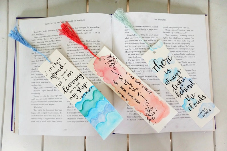 Little Women Quote Bookmarks - Set of 3 - Watercolor Literature Quotes ...