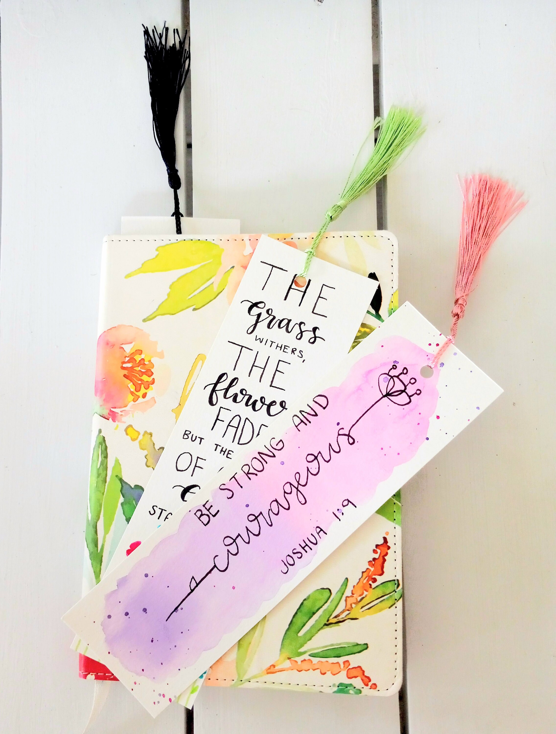 Bible Verse Bookmarks - Set of 3 - Floral Watercolor Bookmarks ...
