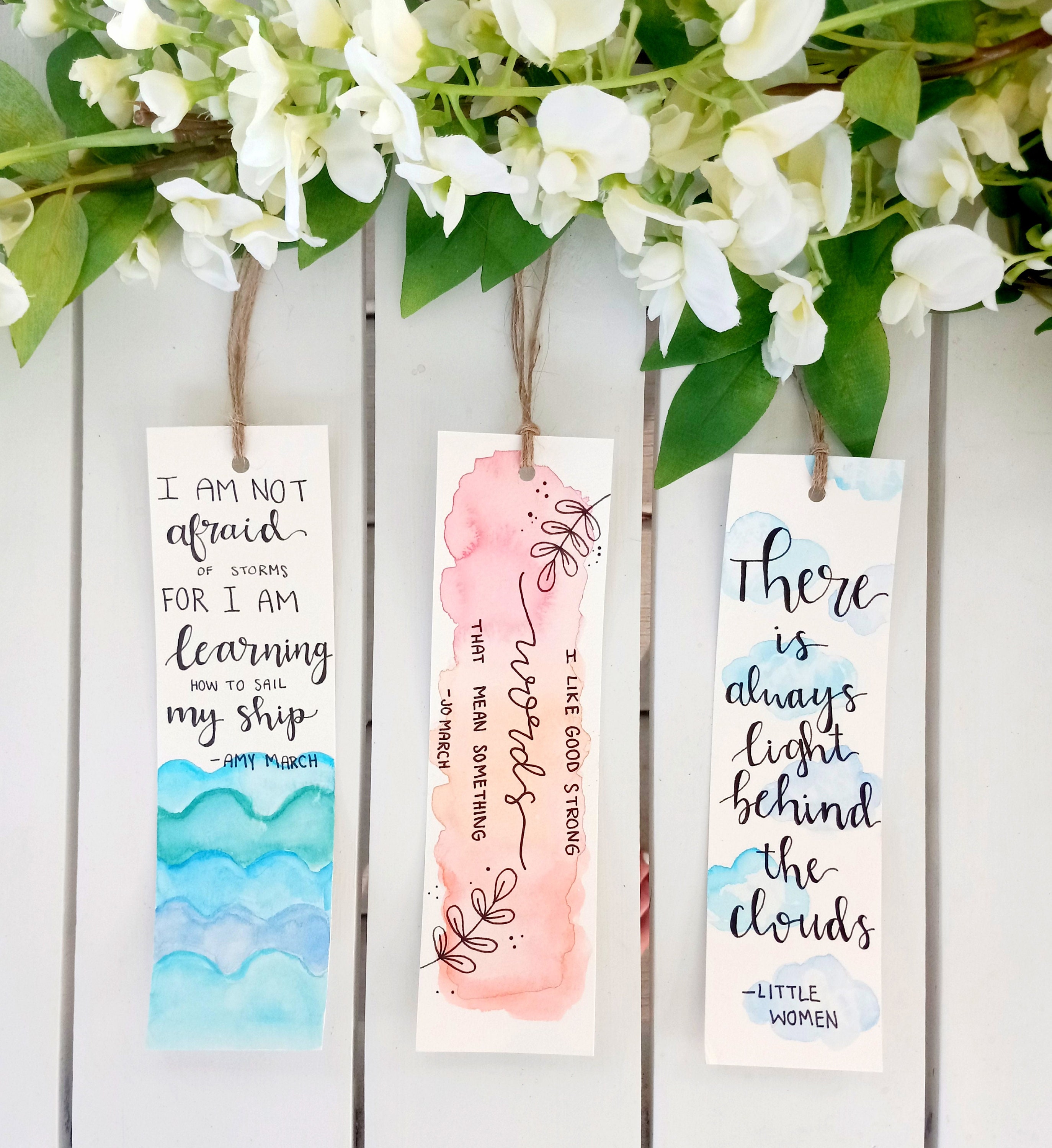 Little Women Quote Bookmarks Set of 3 Watercolor - Etsy