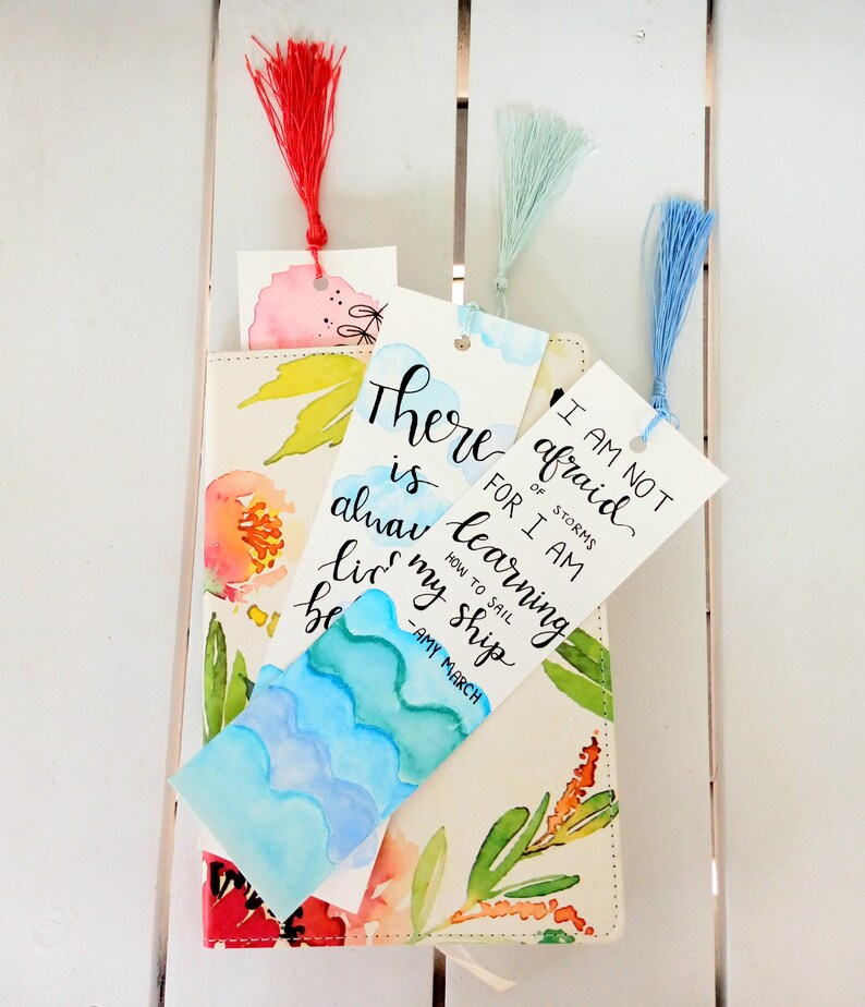 Little Women Quote Bookmarks - Set of 3 - Watercolor Literature Quotes ...