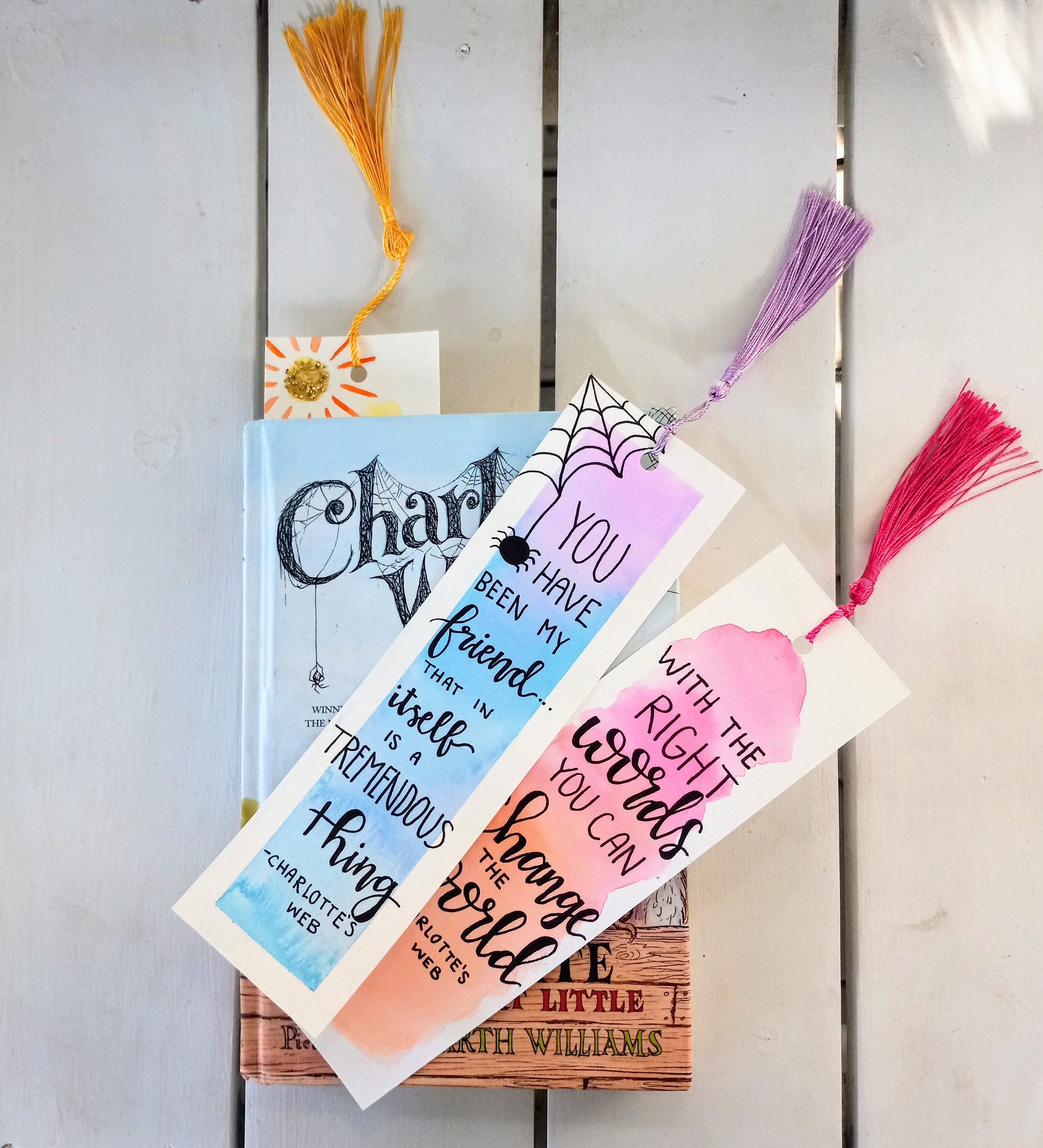 Charlotte's Web Bookmarks Set of 3 Literature Quotes Handmade ...