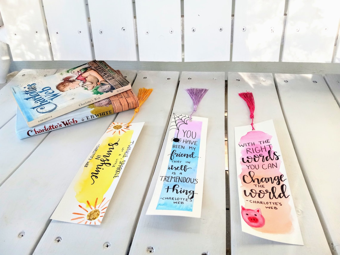 Charlotte's Web Bookmarks Set of 3 Literature Quotes Handmade ...
