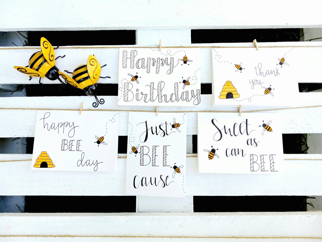 Handmade Bumble Bee Variety Note Cards - Set of 5 - Bee Lovers Pack ...