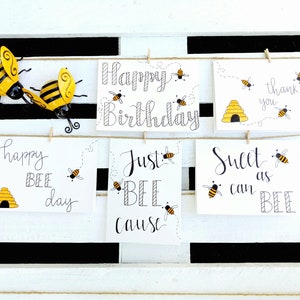 Handmade Bumble Bee Variety Note Cards - Set of 5 - Bee Lovers Pack ...