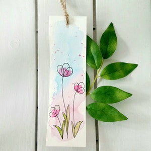 Watercolor Floral Bookmarks - Set of 3 - Handmade Flower Bookmarks ...