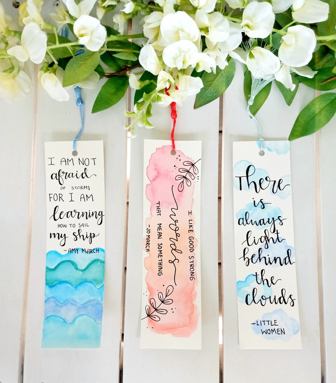 Little Women Quote Bookmarks - Set of 3 - Watercolor Literature Quotes ...