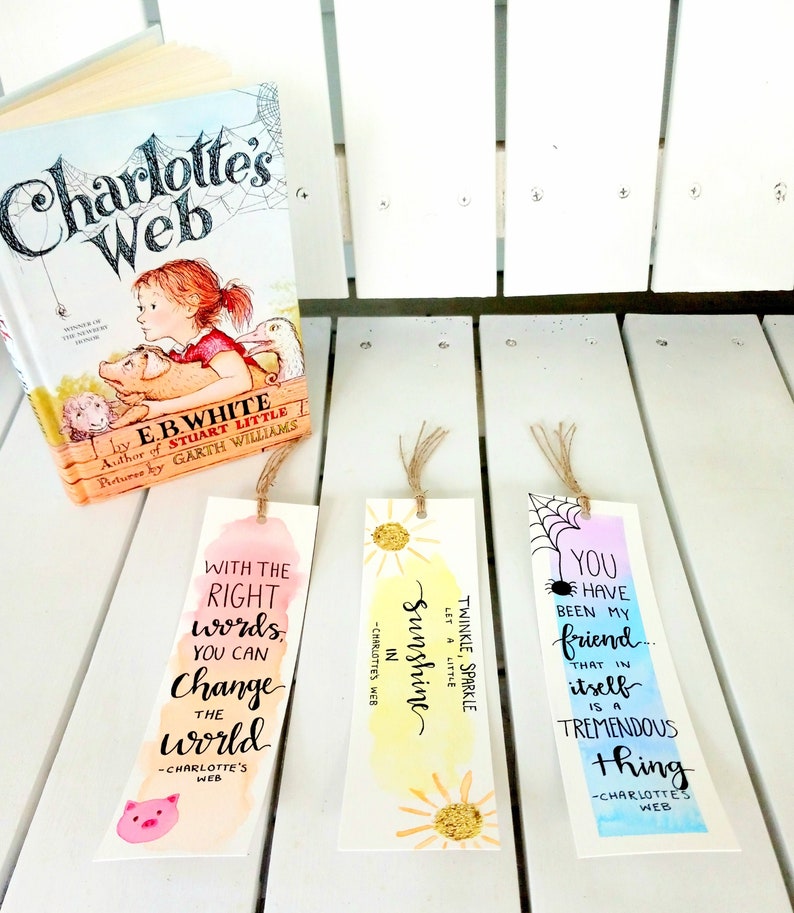 Charlotte's Web Bookmarks Set of 3 Literature Quotes - Etsy