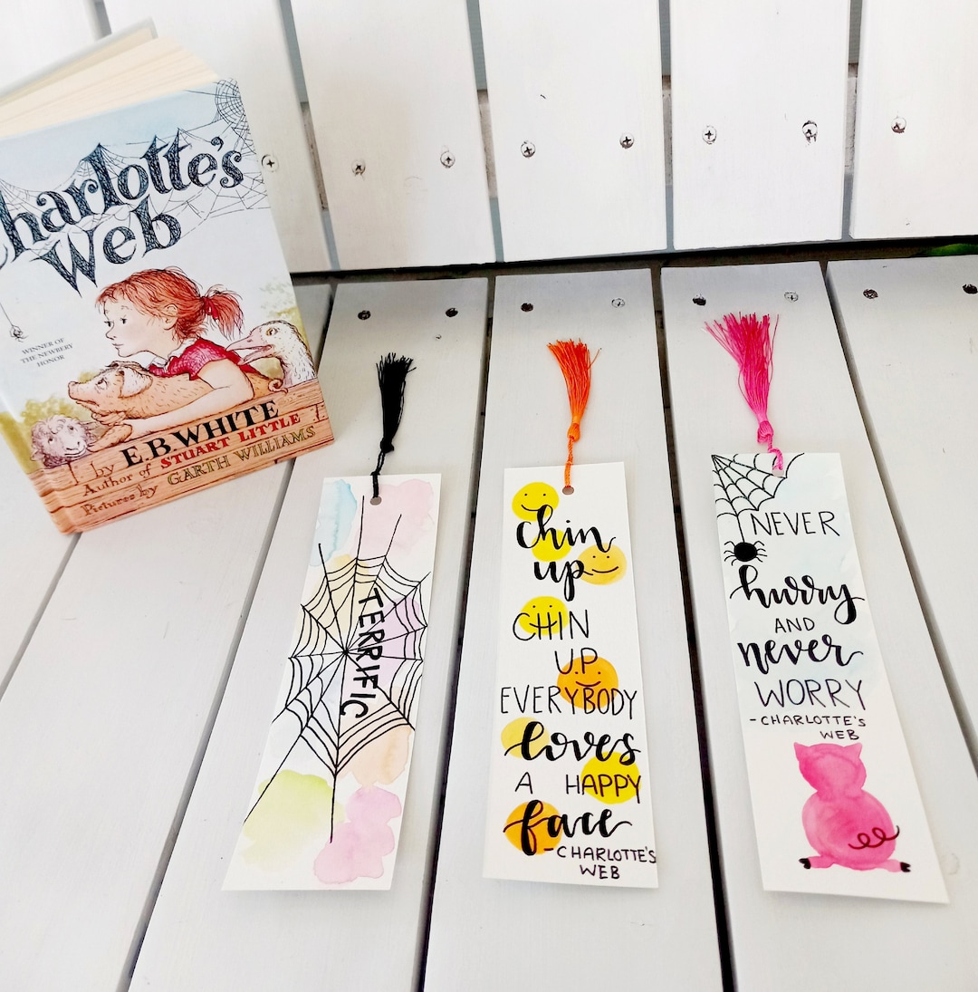 Charlotte's Web Bookmarks-set of 3-classic Quotes-book Lovers Gift-eb ...