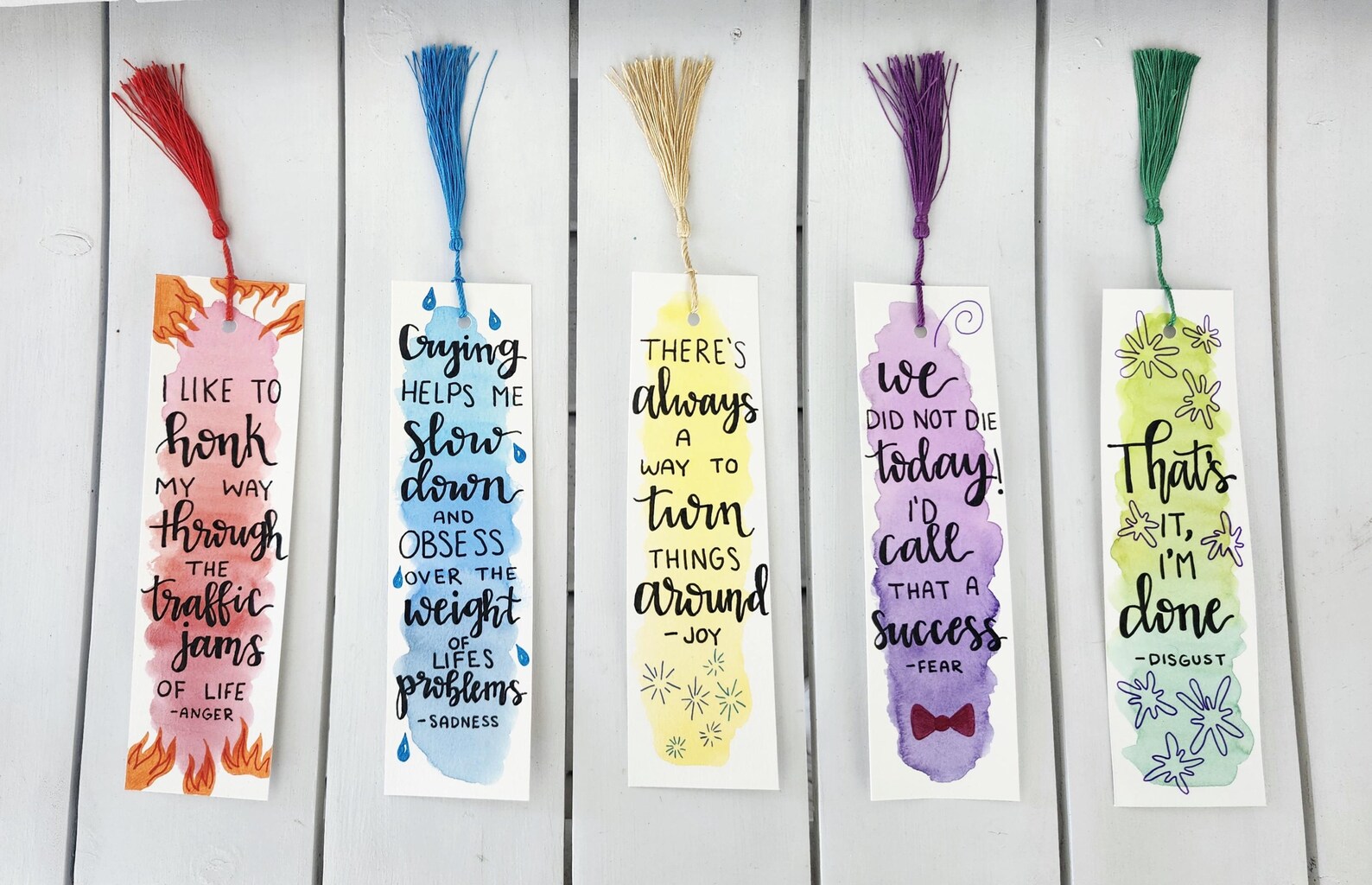 Emotion Movie Bookmarks - Set of 5 - Unique Book Lovers Gift - Joy ...