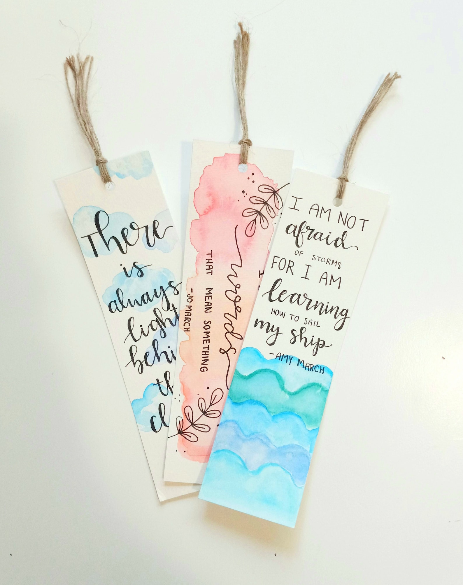 Little Women Quote Bookmarks Set of 3 Watercolor - Etsy