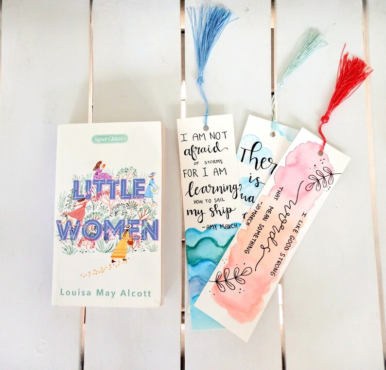 Little Women Quote Bookmarks - Set of 3 - Watercolor Literature Quotes ...