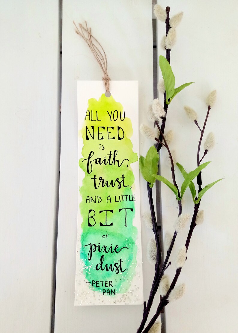 Peter Pan Bookmarks - Set of 3 - Watercolor Tinker Bell Bookmarks ...