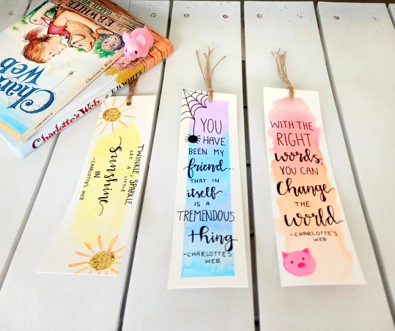 Charlotte's Web Bookmarks Set of 3 Literature Quotes - Etsy