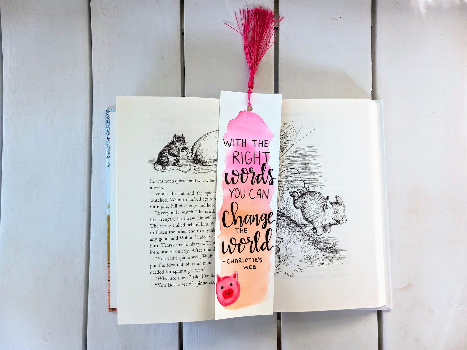 Charlotte's Web Bookmarks - Set of 3 - Literature Quotes - Handmade ...