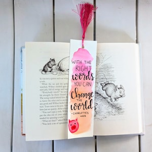 Charlotte's Web Bookmarks - Set of 3 - Literature Quotes - Handmade ...