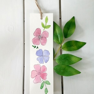 Watercolor Floral Bookmarks - Set of 3 - Handmade Flower Bookmarks ...