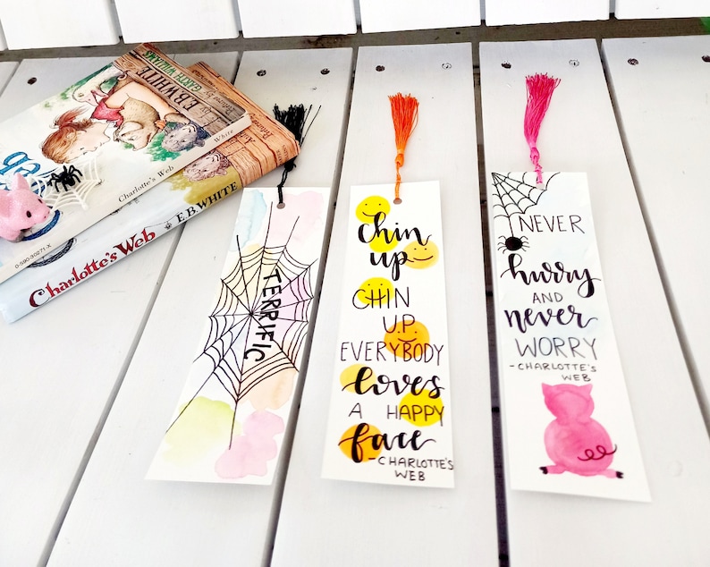 Charlotte's Web Bookmarks-set of 3-classic Quotes-book Lovers Gift-eb ...
