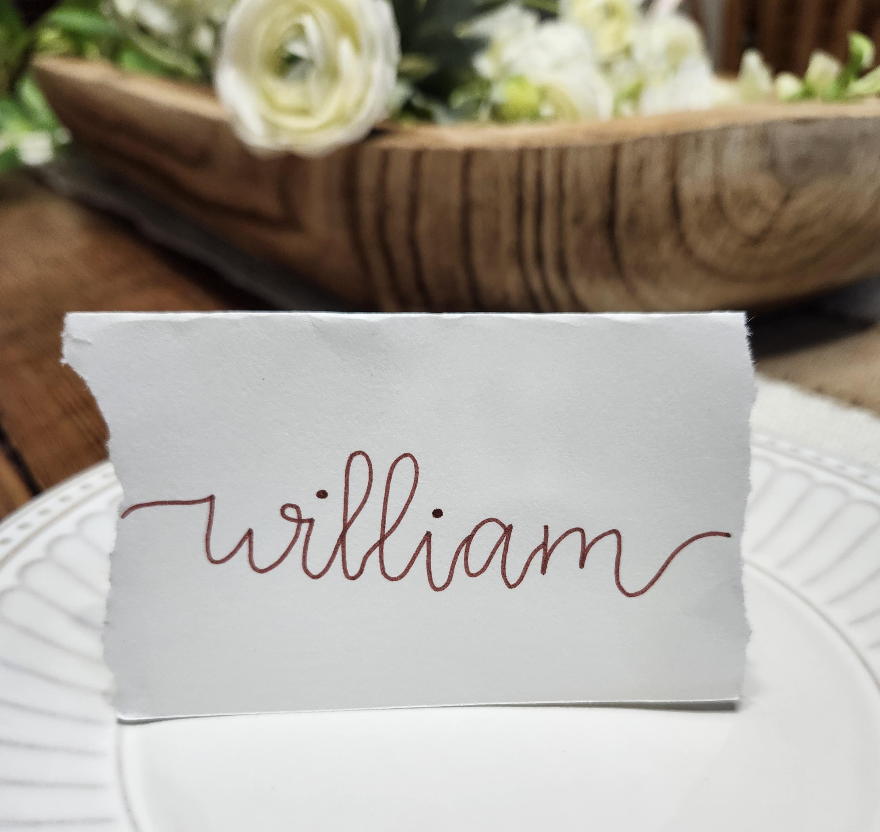 Wedding Name Cards Place Holders Special Event Custom Names Bridal ...