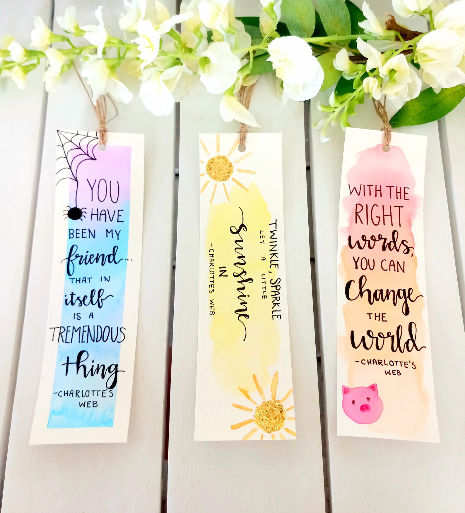 Charlotte's Web Bookmarks Set of 3 Literature Quotes - Etsy