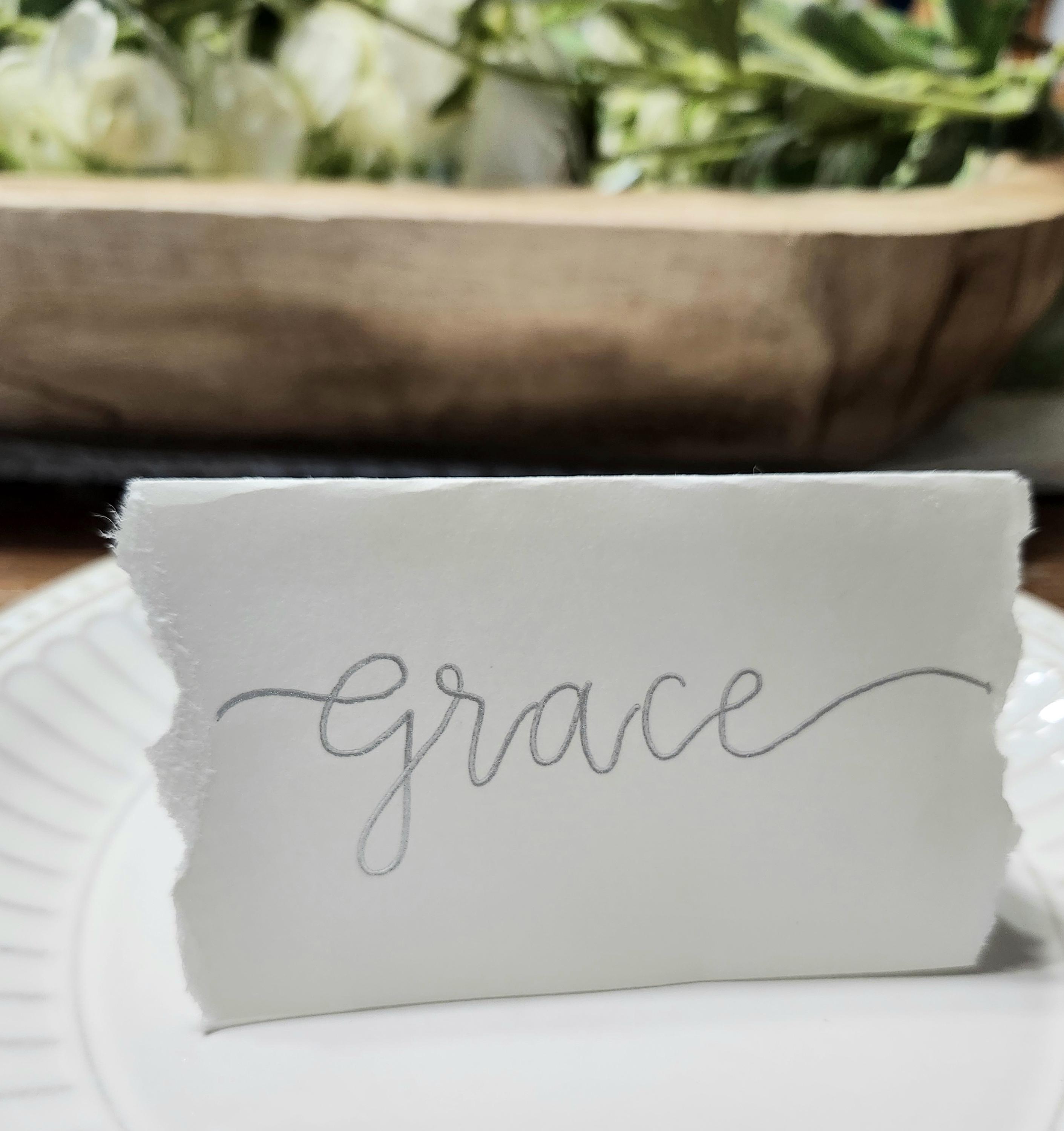 Wedding Name Cards Place Holders Special Event Custom Names Bridal ...