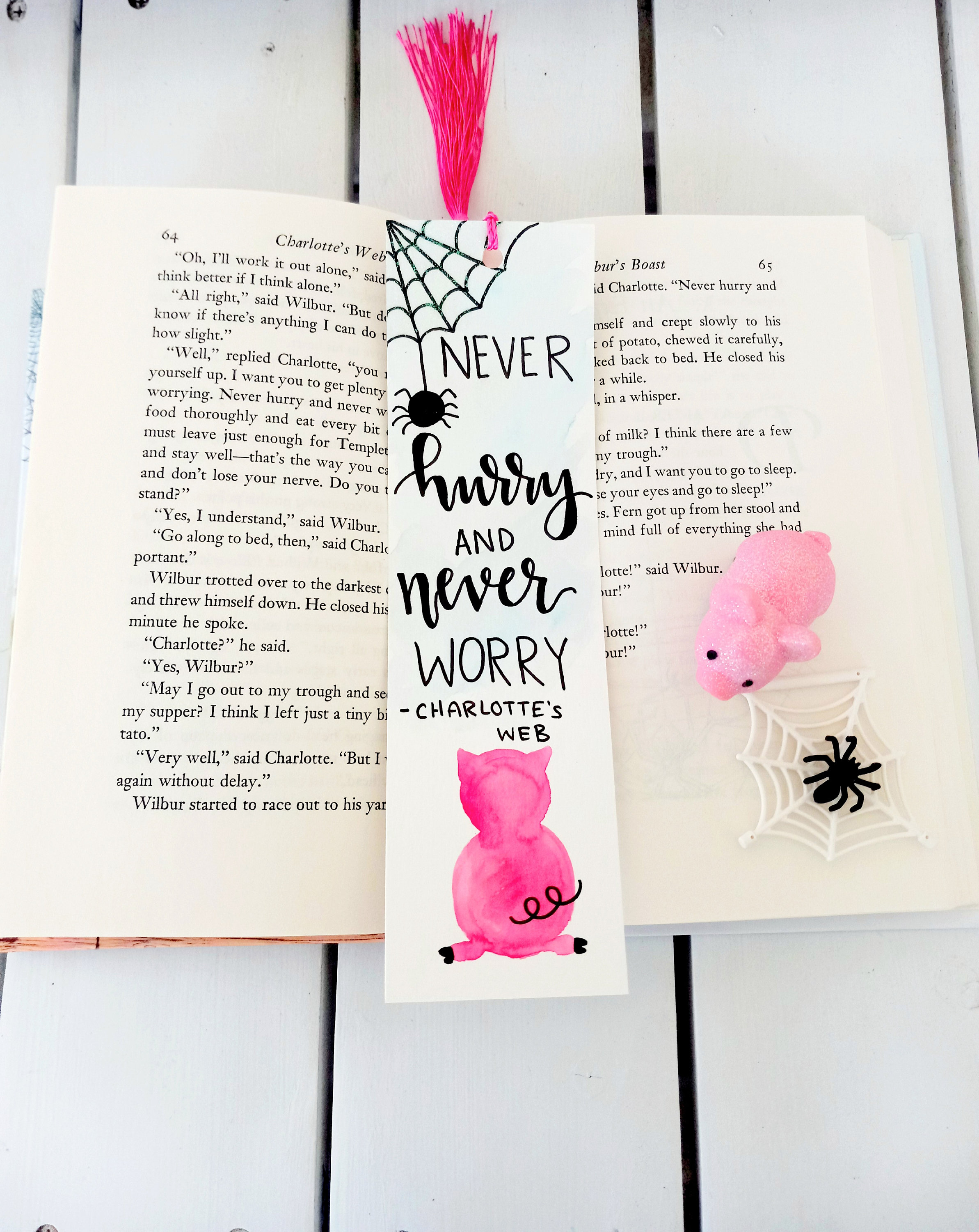Charlotte's Web Bookmarks-set of 3-classic Quotes-book Lovers Gift-eb ...