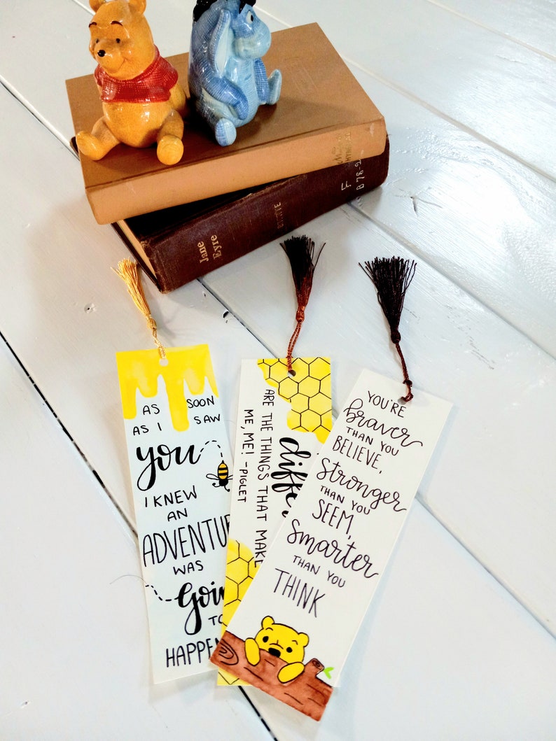 Winnie the Pooh Bookmarks-set of 3-handmade Watercolor Bookmarks-book ...
