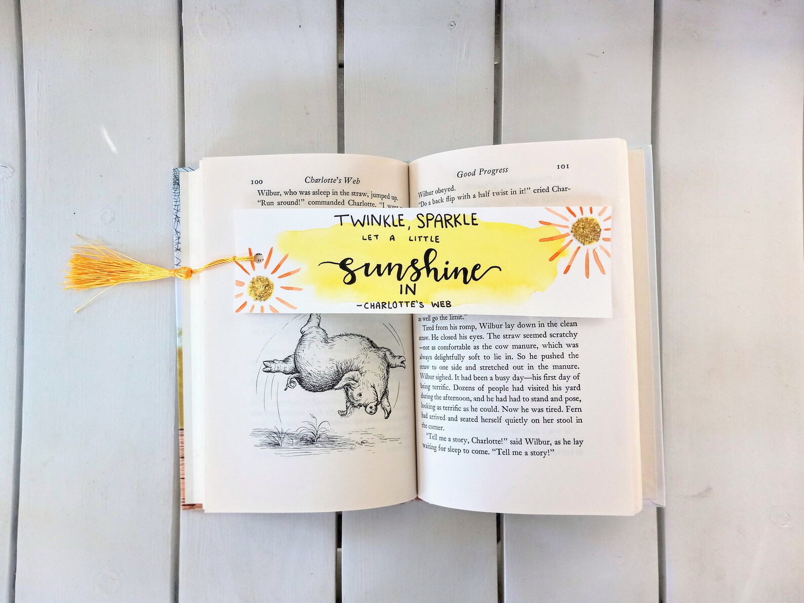 Charlotte's Web Bookmarks - Set of 3 - Literature Quotes - Handmade ...