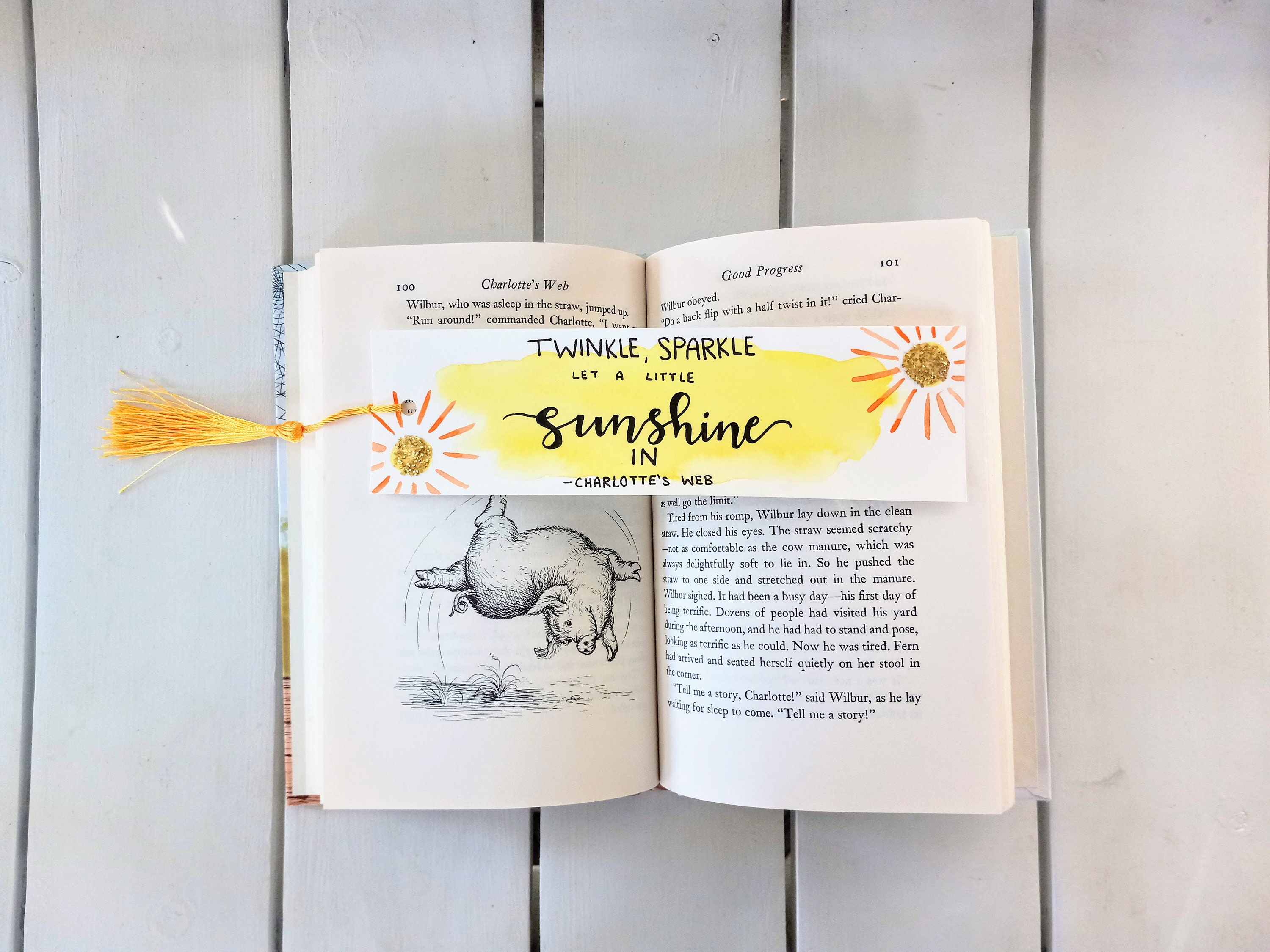 Charlotte's Web Bookmarks - Set of 3 - Literature Quotes - Handmade ...