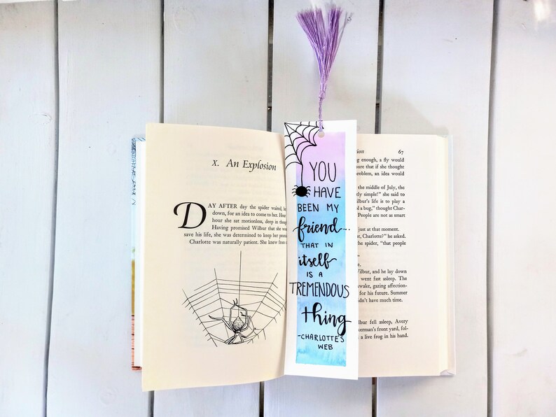 Charlotte's Web Bookmarks - Set of 3 - Literature Quotes - Handmade ...
