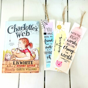 Charlotte's Web Bookmarks Set of 3 Literature Quotes - Etsy