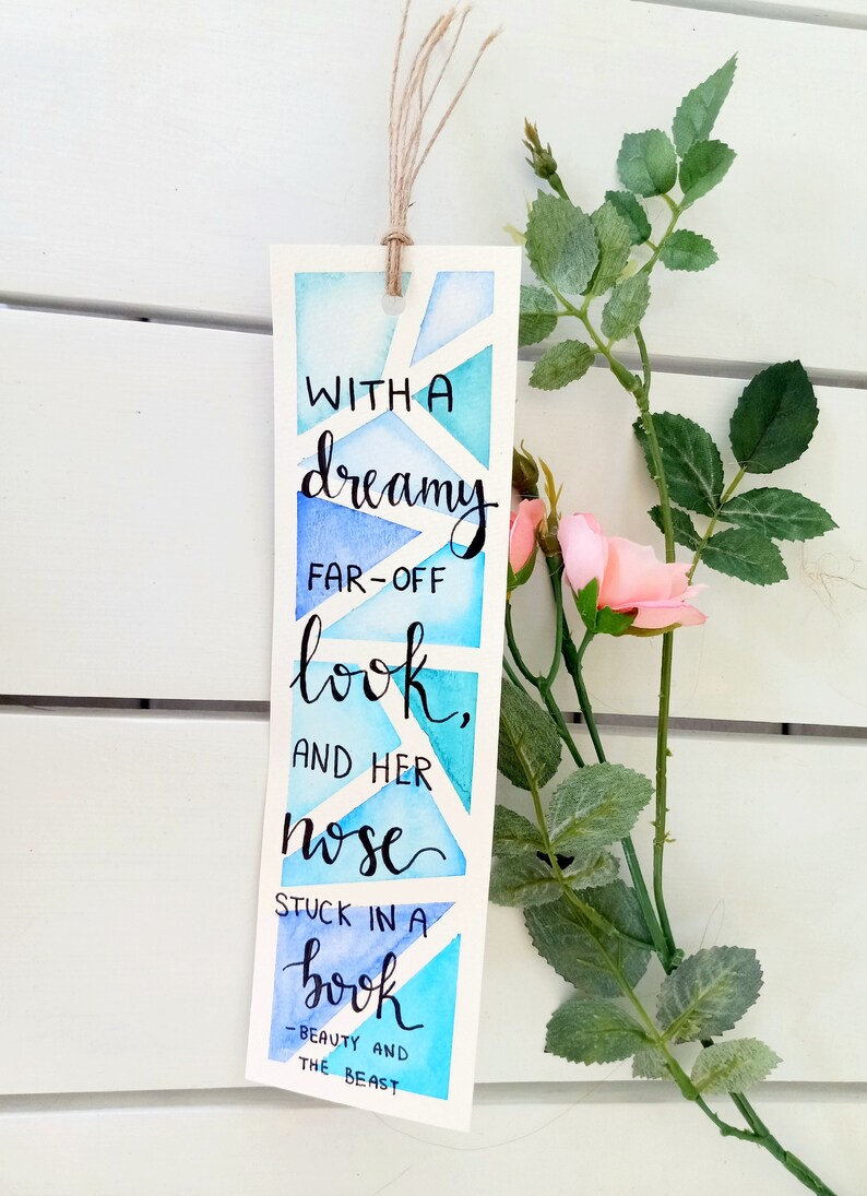 Beauty and the Beast Bookmarks Set of 3 Watercolor Belle - Etsy