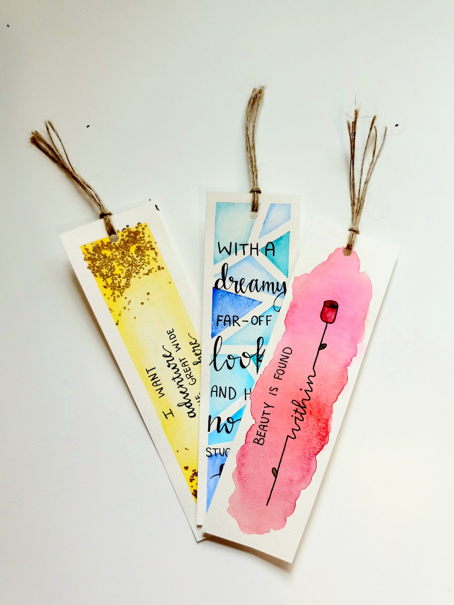 Beauty and the Beast Bookmarks Set of 3 Watercolor Belle - Etsy