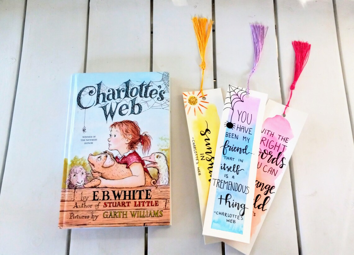 Charlotte's Web Bookmarks Set of 3 Literature Quotes Handmade ...
