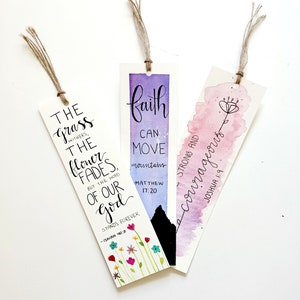 Bible Verse Bookmarks Set of 3 Floral Watercolor Bookmarks - Etsy