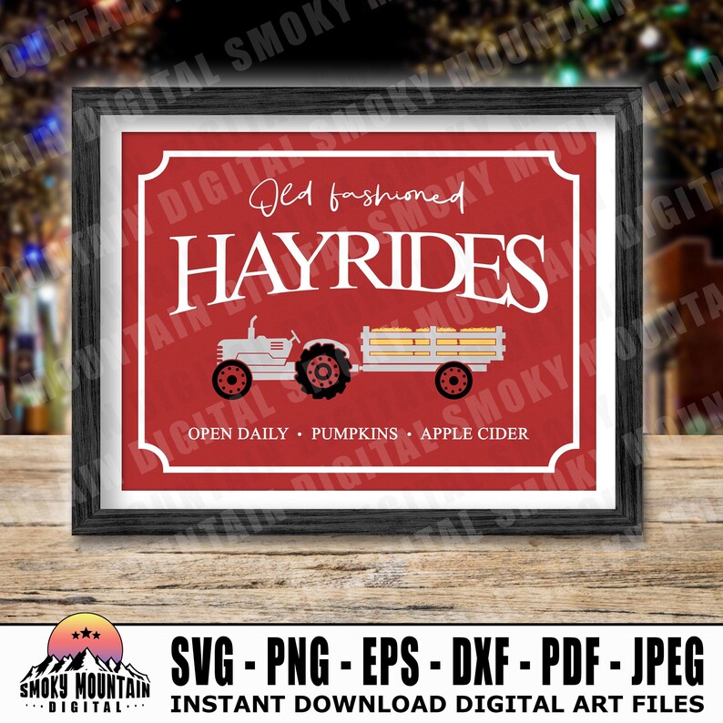 Hayride Sign Printable - Instant Digital Download - Svg, Png, Eps, Dxf ...